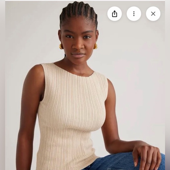 Quince | Tops | Quince Ribbed Cotton Cashmere Tank Top Tan Size Small ...